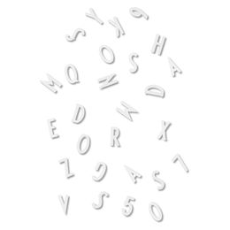 Design Letters Message-Board-Symbole "Buchstaben & Zahlen" in Weiß - (L)2 cm