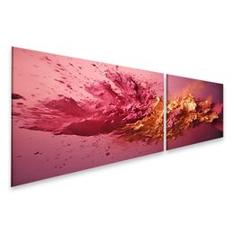 islandburner Leinwandbild Elegantes Roségold-Pulver schwebt anmutig durch die Luft im Wandbild S