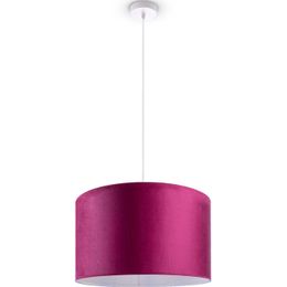 Pendelleuchte Paco Home "Hugo uni Color" Lampen Gr. Ø 45,5 cm Höhe: 28 cm, lila (beere) Pendelleuchten und Hängeleuchten