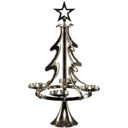 Adventsleuchter my home "Tannenbaum, Weihnachtsdeko" Kerzenhalter Gr. H: 72,00 cm, silberfarben Windlichter Laternen
