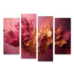 islandburner Leinwandbild Elegantes Roségold-Pulver schwebt anmutig durch die Luft im Wandbild S