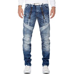 Cipo & Baxx Cipo & Baxx 5-Pocket-Jeans Biker Hose BA-CD576 mit senkrecht verlaufenden Zippern