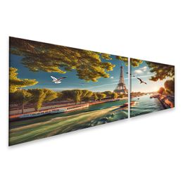 islandburner Leinwandbild Eiffelturm blauer Himmel