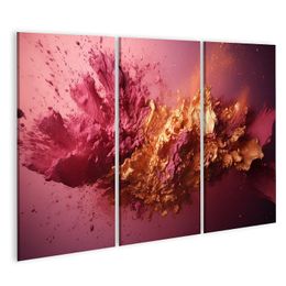 islandburner Leinwandbild Elegantes Roségold-Pulver schwebt anmutig durch die Luft im Wandbild S