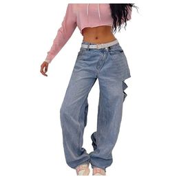 KIKI Loungepants Cargohose Damen Jeans Skinny Hippie Loose Jogginghose Lange Hosen