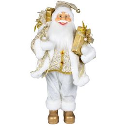Christmas Paradise Weihnachtsmann Fredrik versch. Größen 30/45/60cm, Weiß-Gold Weihnachtsdeko, 60 cm