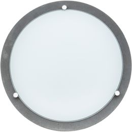 Spot-Light Deckenleuchte SPOT LIGHT "ROCKY" Lampen Gr. 1 flammig, Ø 45 cm Höhe: 10 cm, grau (grau, weiß) LED Deckenlampen