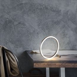 Tischleuchte JUST LIGHT "RITUS" Lampen Gr. 1 flammig, Ø 2,8 cm, grau (aluminiumfarben) LED Tischlampen