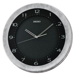Seiko Wanduhr Silberfarben/Schwarz
