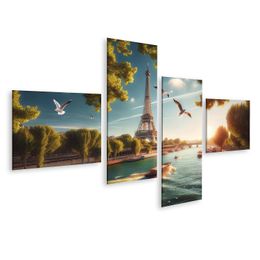 islandburner Leinwandbild Eiffelturm blauer Himmel