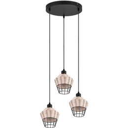 Pendelleuchte Trio LEUCHTEN "Borka" Lampen Gr. 3 flammig, Ø 41,0 cm Höhe: 150,0 cm, beige (natur) Pendelleuchten und Hängeleuchten