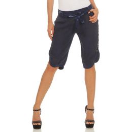 Mississhop Leinenhose Damen Capri Leinenshorts Bermuda 100 % Leinen kurze Hose 281