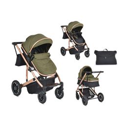 Moni Kombikinderwagen 2 in 1 Thira Babywanne, umbaubar, Sportsitz, Fu&szlig;abdeckung gr&uuml;n