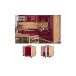 VICCO Eckunterschrank K&uuml;chenschrank K&uuml;chenzeile R-Line 87 cm Goldkraft Bordeaux