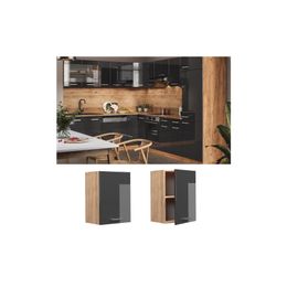 VICCO H&auml;ngeschrank K&uuml;chenschrank K&uuml;chenzeile R-Line 45 cm Eiche Anthrazit T&uuml;r F&auml;cher