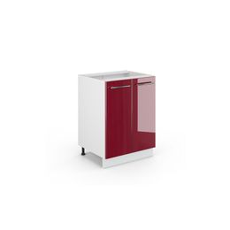 VICCO Unterschrank 60 cm Bordeaux Hochglanz K&uuml;chenschrank H&auml;ngeschrank K&uuml;chenzeile Fame-Line