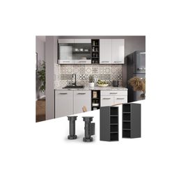 VICCO Regalh&auml;ngeschrank K&uuml;chenschrank K&uuml;chenzeile R-Line 20 cm Anthrazit F&auml;cher