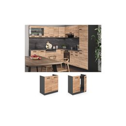 VICCO K&uuml;chenschrank Unterschrank Sp&uuml;lenunterschrank 80 cm R-Line Anthrazit