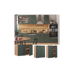 VICCO H&auml;ngeschrank K&uuml;chenschrank K&uuml;chenm&ouml;bel Fame-Line Eiche Gr&uuml;n-Gold Landhaus 60 cm K&uuml;che Einbauk&uuml;che H&auml;ngeschrank Dreht&uuml;r Einlegeboden K&uuml;chenzeile