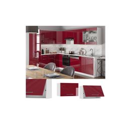 VICCO H&auml;ngeschrank 60cm (flach) Bordeaux Hochglanz K&uuml;chenschrank Dunstabzug K&uuml;chenzeile Fame-Line