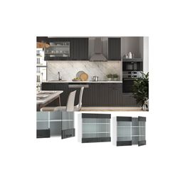 VICCO H&auml;ngeglasschrank 80 cm FAME Line K&uuml;chenschrank K&uuml;chenzeile Landhaus Anthrazit