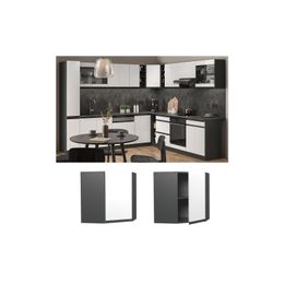 VICCO Eckh&auml;ngeschrank K&uuml;chenschrank K&uuml;chenm&ouml;bel R-Line J-Shape Anthrazit Wei&szlig; 57 cm modern