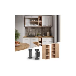 VICCO Regalh&auml;ngeschrank K&uuml;chenschrank K&uuml;chenzeile R-Line 20 cm Eiche F&auml;cher