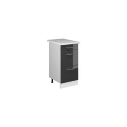 VICCO Schubladenunterschrank K&uuml;chenschrank K&uuml;chenzeile R-Line 40 cm Wei&szlig; Anthrazit Schublade