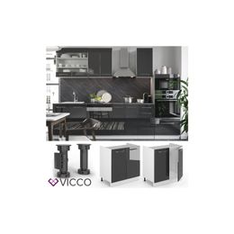 VICCO Sp&uuml;lenunterschrank 80 cm Anthrazit K&uuml;chenzeile Unterschrank Fame