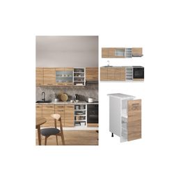 VICCO K&uuml;chenzeile K&uuml;chenblock Einbauk&uuml;che R-Line 240 cm Wei&szlig; Sonoma K&uuml;che