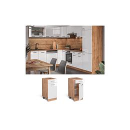 VICCO Schubunterschrank K&uuml;chenschrank K&uuml;chenzeile R-Line 40 cm Goldkraft Wei&szlig;