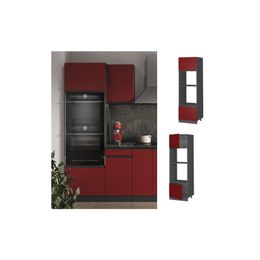 VICCO Mikrowellenschrank K&uuml;chenschrank K&uuml;chenm&ouml;bel R-Line J-Shape Anthrazit Rot 60 cm modern
