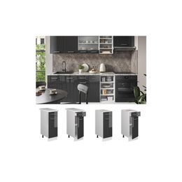 VICCO Schubunterschrank K&uuml;chenschrank K&uuml;chenzeile R-Line 30 cm Wei&szlig; Anthrazit T&uuml;r Schublade Arbeitsplatte