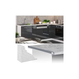 VICCO K&uuml;chenarbeitsplatte R-Line Marmor Wei&szlig; 80 cm