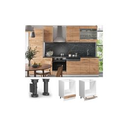 VICCO Herdumbauschrank K&uuml;chenschrank K&uuml;chenm&ouml;bel Fame-Line Wei&szlig; Eiche modern 60 cm K&uuml;che Einbauk&uuml;che Blende Herdschrank K&uuml;chenzeile