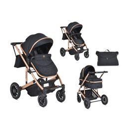 Moni Kombikinderwagen 2 in 1 Thira Babywanne, umbaubar, Sportsitz, Fu&szlig;abdeckung schwarz