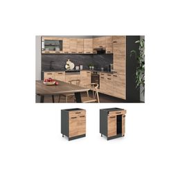 VICCO K&uuml;chenschrank Unterschrank Schubunterschrank 60 cm R-Line Anthrazit