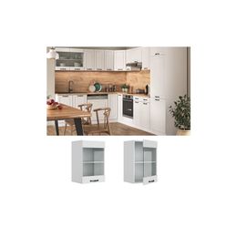VICCO H&auml;ngeglasschrank 40 cm Wei&szlig; K&uuml;chenschrank H&auml;ngeschrank K&uuml;chenzeile R-Line