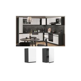 VICCO H&auml;ngeschrank K&uuml;chenschrank K&uuml;chenm&ouml;bel R-Line J-Shape Anthrazit Wei&szlig; 40 cm modern