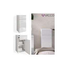 VICCO Badschrank FREDDY wei&szlig; hochglanz Badezimmer Badregal Midischrank