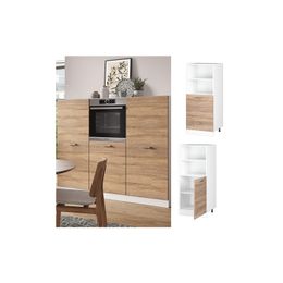VICCO Backofenumbauschrank K&uuml;chenschrank K&uuml;chenzeile R-Line 60 cm Wei&szlig; Sonoma kleine T&uuml;r