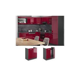 VICCO K&uuml;chenschrank Sp&uuml;lenunterschrank 80 cm R-Line Anthrazit