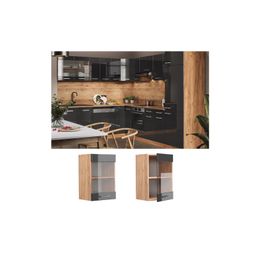 VICCO H&auml;ngeglasschrank K&uuml;chenschrank K&uuml;chenzeile R-Line 40 cm Goldkraft Anthrazit