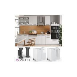 VICCO Spülenunterschrank 80 cm Weiß Küchenzeile Unterschrank Fame