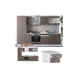 VICCO K&Uuml;CHE R-LINE 300 CM K&Uuml;CHENZEILE K&Uuml;CHENBLOCK EINBAUK&Uuml;CHE &ndash; EDELGRAU