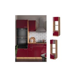 VICCO Mikrowellenumbauschrank K&uuml;chenschrank K&uuml;chenzeile R-Line 60 cm Goldkraft Bordeaux