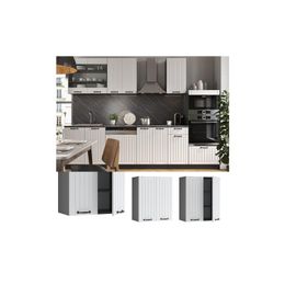 VICCO H&auml;ngeschrank 60 cm FAME Line K&uuml;chenschrank K&uuml;chenzeile Landhaus Wei&szlig; Anthrazit