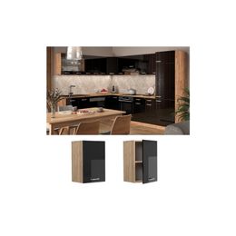 VICCO H&auml;ngeschrank K&uuml;chenschrank R-Line Solid Eiche Schwarz 40 cm modern