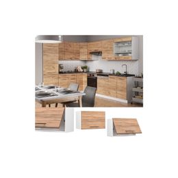 VICCO H&auml;ngeschrank K&uuml;chenschrank K&uuml;chenm&ouml;bel Fame-Line Wei&szlig; Eiche modern 60 cm K&uuml;che Einbauk&uuml;che H&auml;ngeschrank Klappt&uuml;r Dunstabzugshaube K&uuml;chenzeile