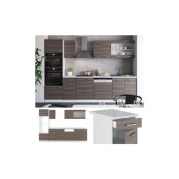 VICCO K&Uuml;CHE R-LINE 300 CM K&Uuml;CHENZEILE K&Uuml;CHENBLOCK EINBAUK&Uuml;CHE &ndash; EDELGRAU